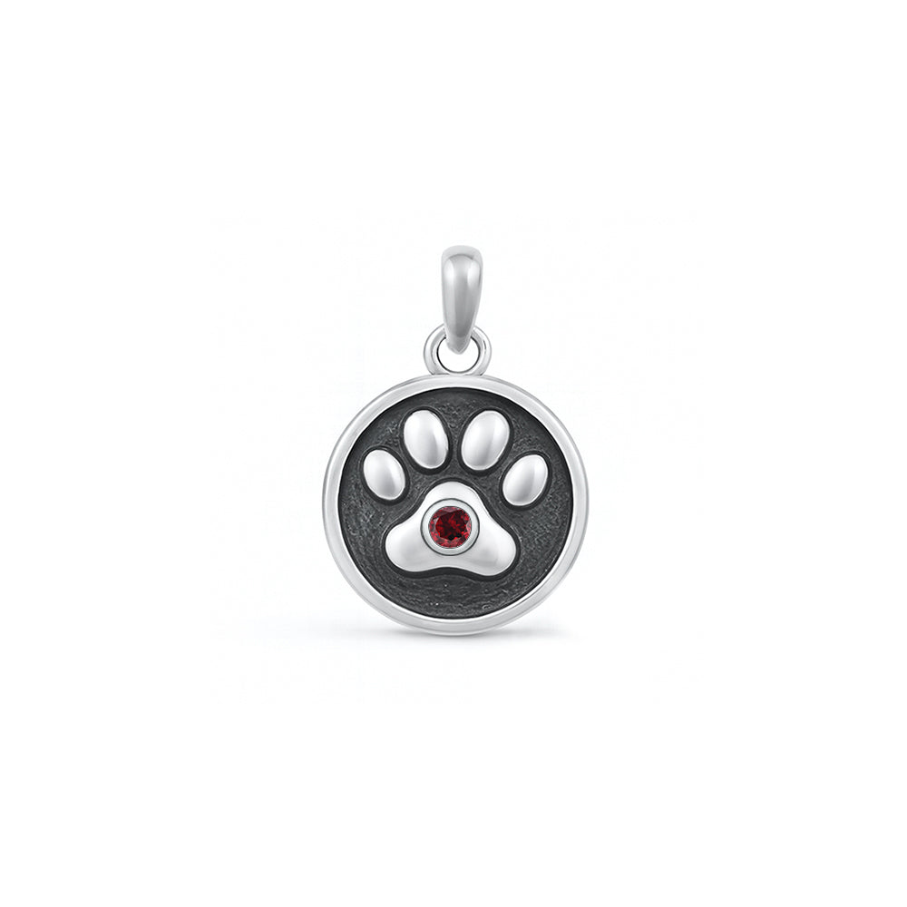 PS338943-GN Sterling Silver Paw Print Pendant with Amethyst – Wholesale Jewelry | Sidney Imports