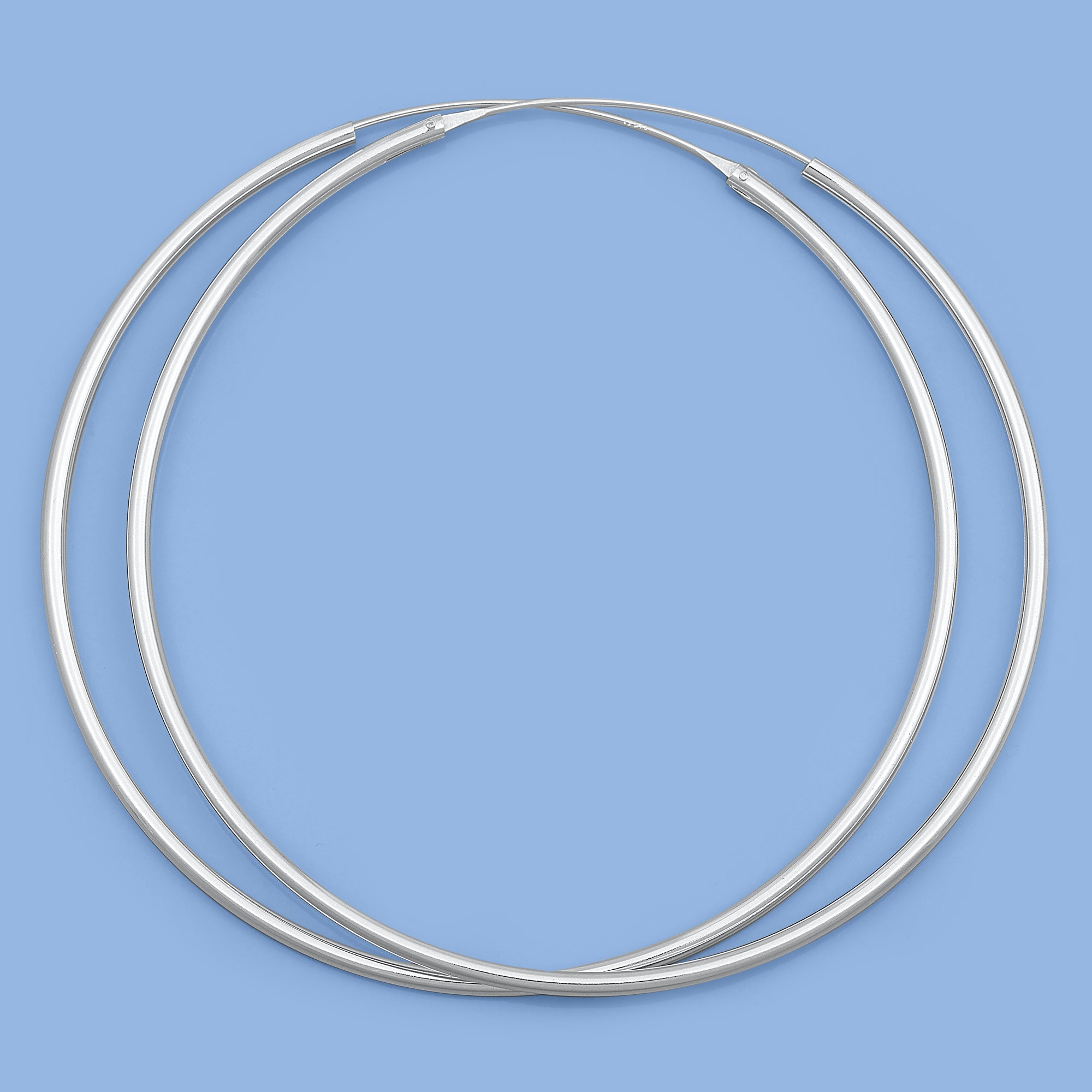 Wholesale Silver Continuous Hoop Earrings - 2 x 80 mm(EP444320-80 ...