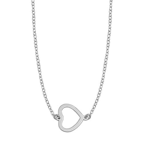 Wholesale Silver Italian Necklace - Sideways Open Heart - NP748166 ...