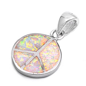 Wholesale Silver Lab Opal Pendant - Peace Sign - PL350271 – Sidney Imports