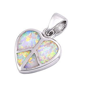 Wholesale Silver Lab Opal Pendant - Heart Peace Sign - PL350285 ...