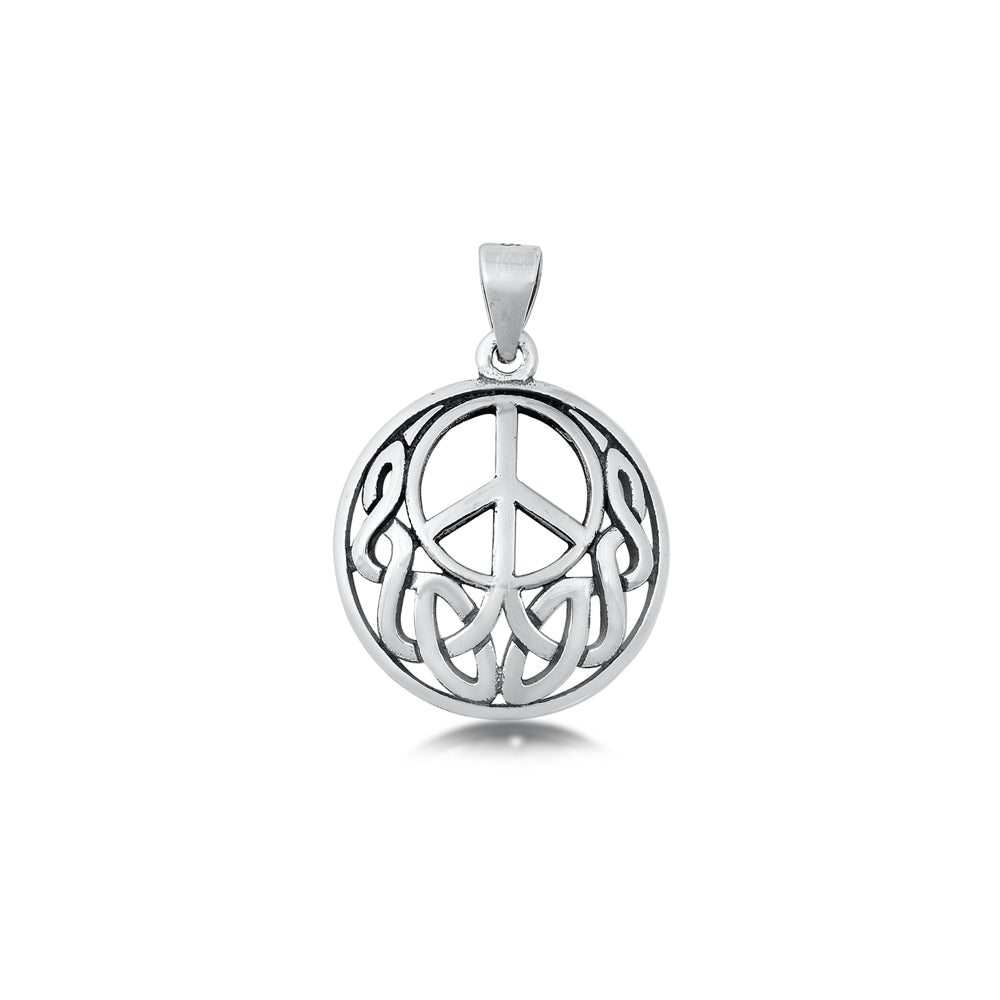 Wholesale Silver Pendant - Celtic Peace Sign – Sidney Imports