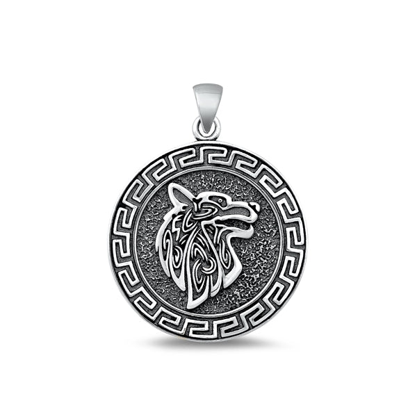 Wholesale Silver Pendant - Aztec Wolf – Sidney Imports