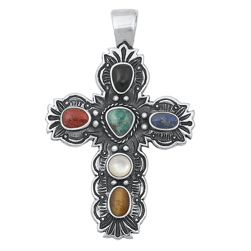 Silver Stone Pendant - Cross – Sidney Imports
