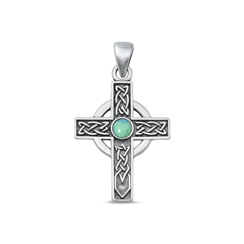 Silver Stone Pendant - Celtic Cross – Sidney Imports