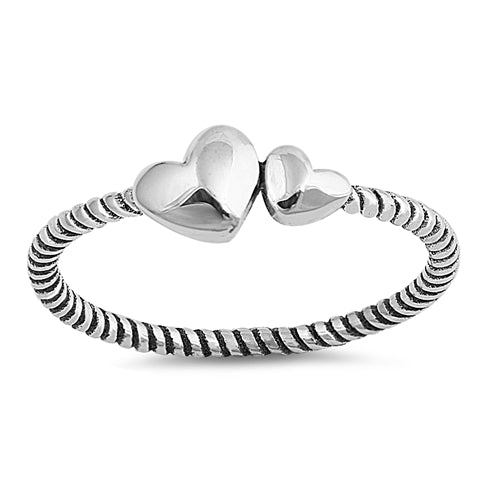 Silver Jewelry - Silver Ring - Two Hearts – Sidney Imports