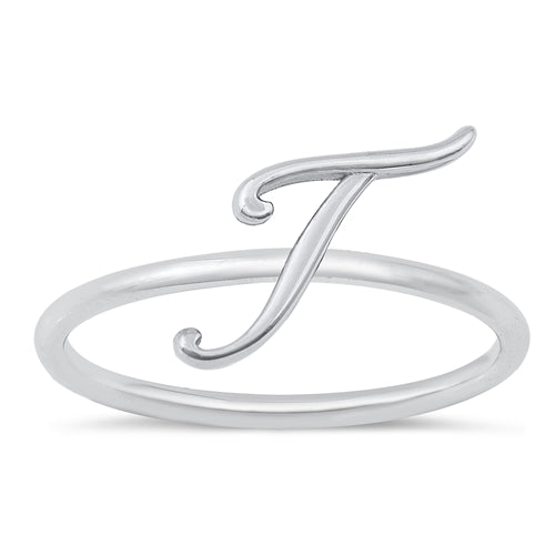 Silver Jewelry - Silver Initial Ring - T – Sidney Imports