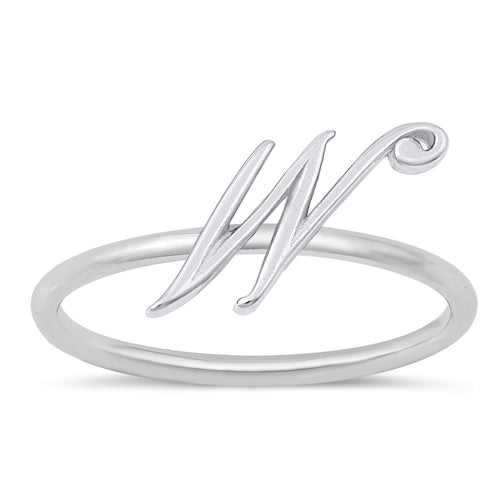 Silver Jewelry - Silver Initial Ring - W – Sidney Imports