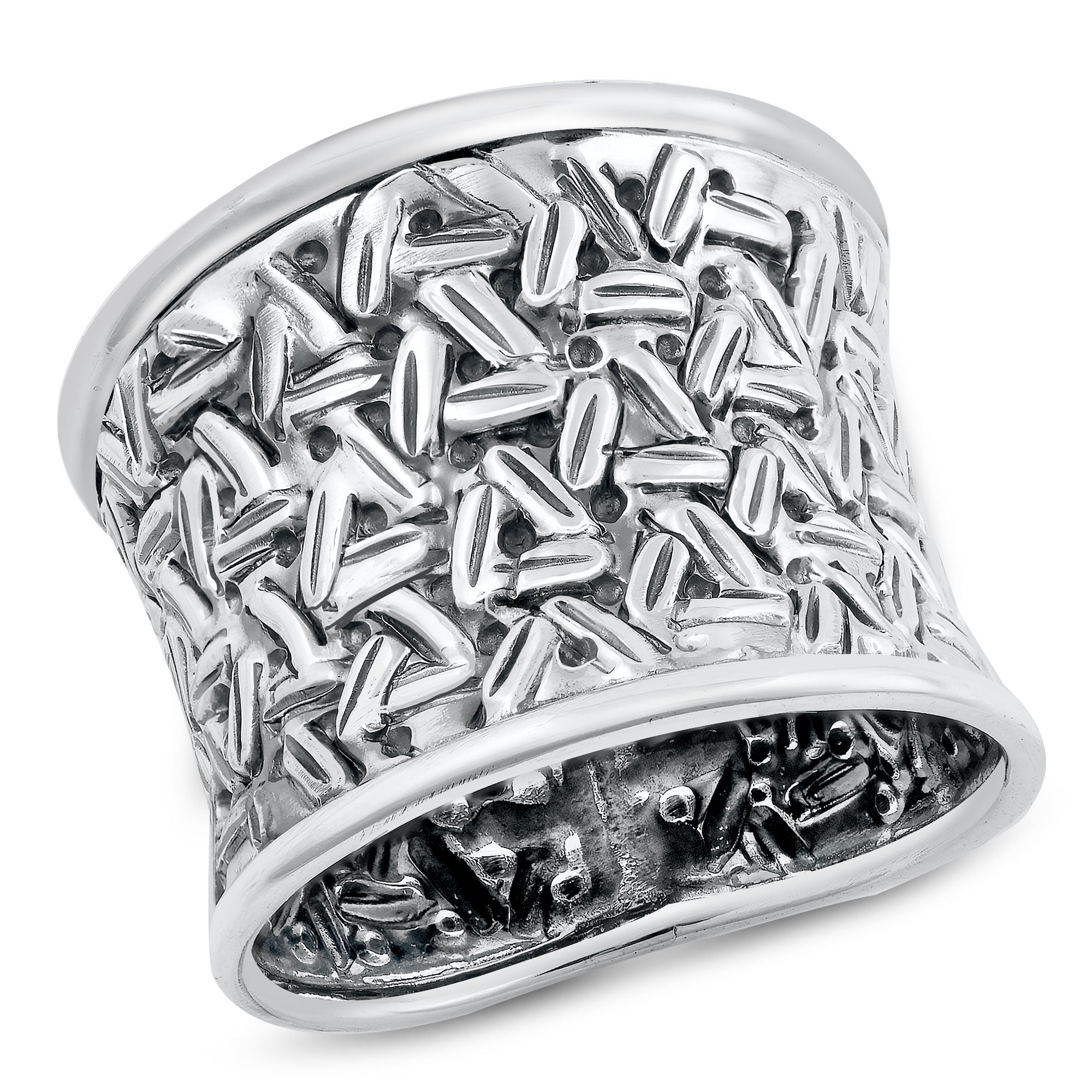 Wholesale Silver Ring - Basket Weave Design- RP145475 – Sidney Imports