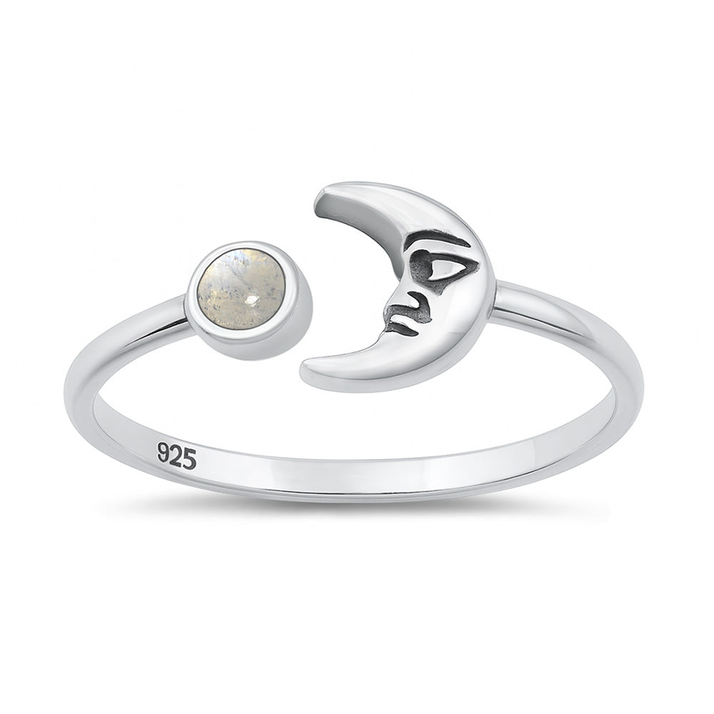 RS131838-MS Sterling Silver Crescent Moon & Moonstone Ring – Wholesale ...
