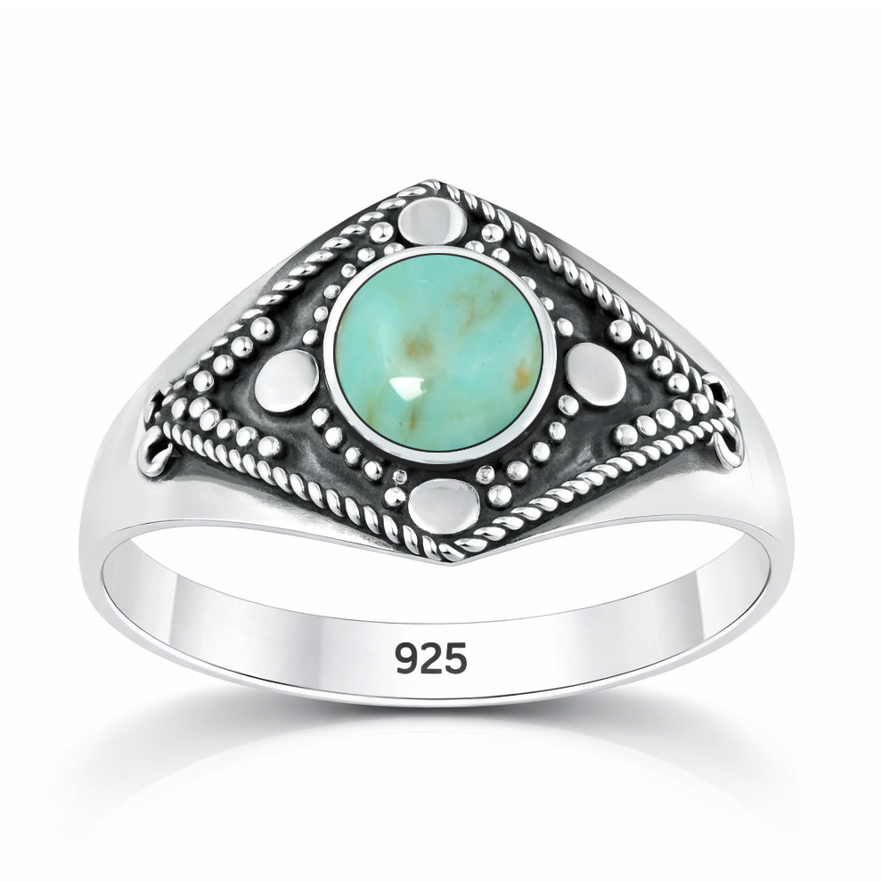 RS132090-TQ Sterling Silver Bali Style Turquoise Ring | Wholesale by ...
