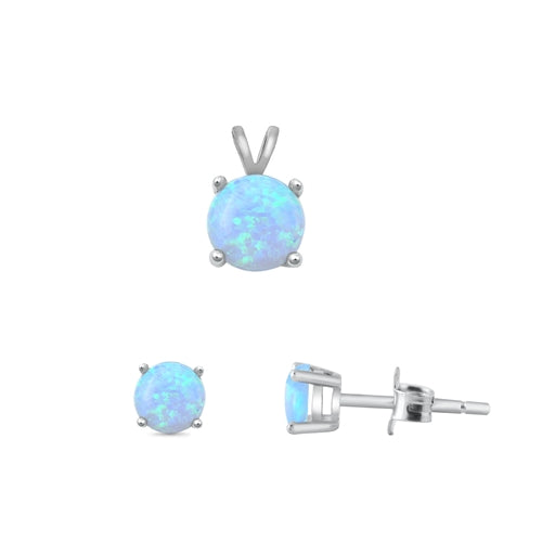 Silver CZ Set - Light Blue Lab Opal – Sidney Imports